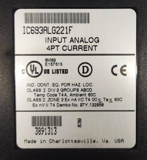 GE FANUC IC693ALG221F INPUT ANALOG 4PT CURRENT – Boyut-Endustriyel