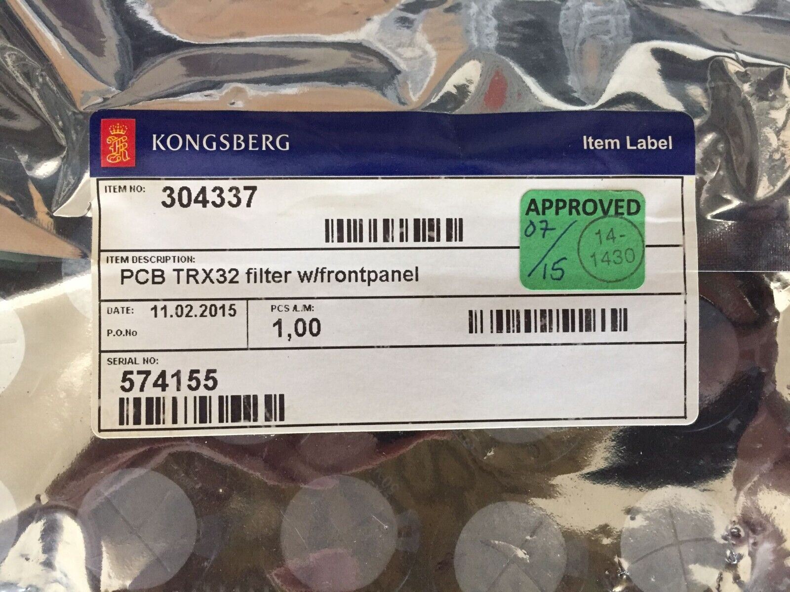 KONGSBERG HIPAP TRX 32-FILTER303067B – Boyut-Endustriyel