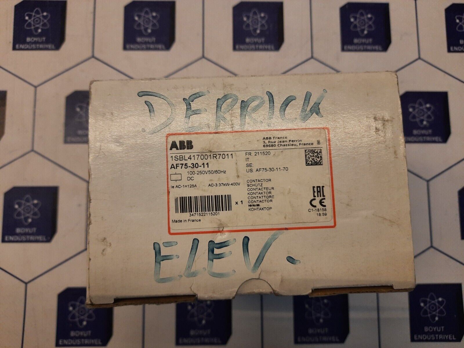 ABB - 1SBL417001R7011 AF75-30-11 100-250V50/60Hz Contactor – Boyut ...