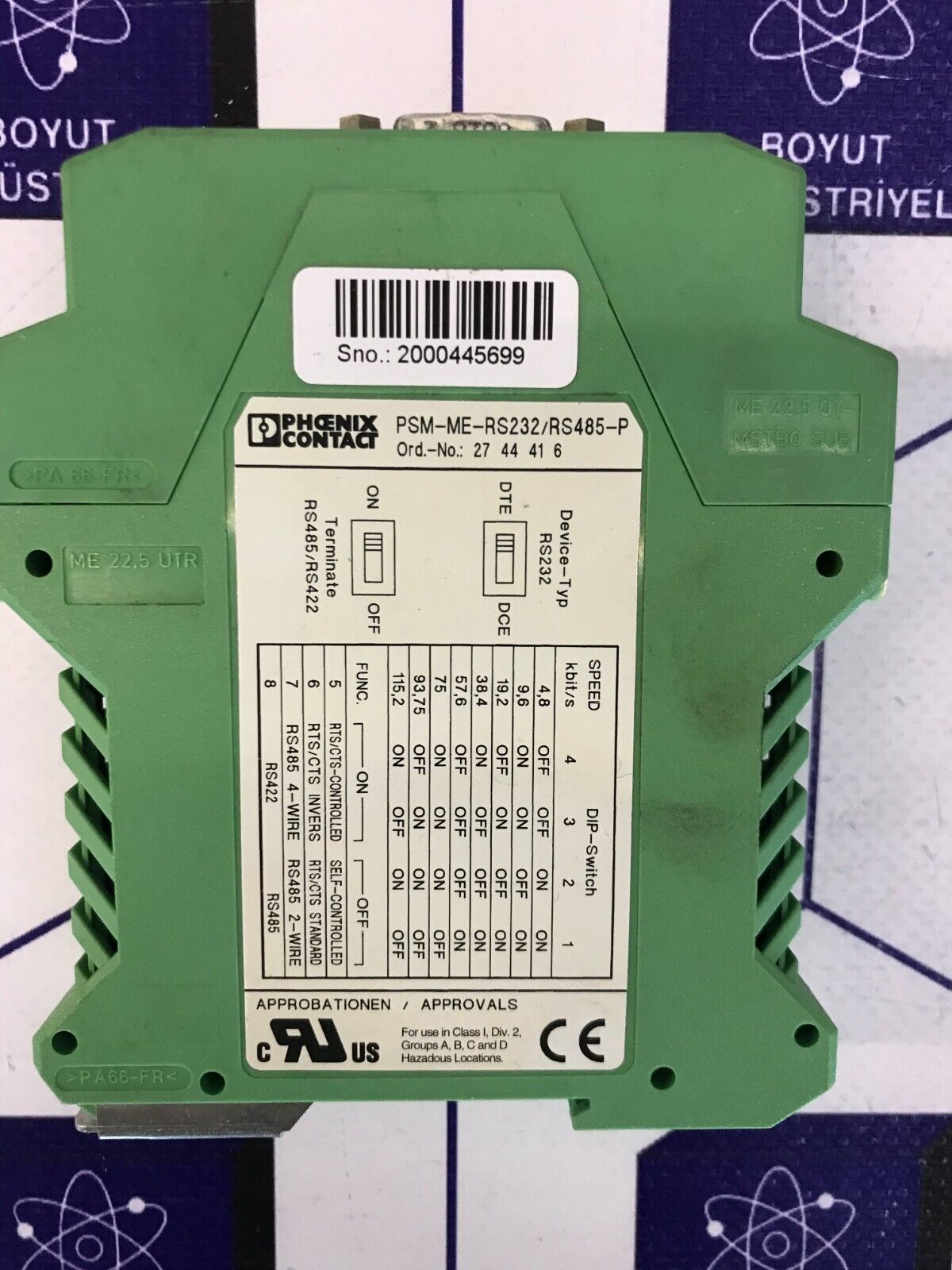 PHOENIX CONTACT PSM-ME-RS232/RS485-P ORD NO: 2744416 – Boyut-Endustriyel