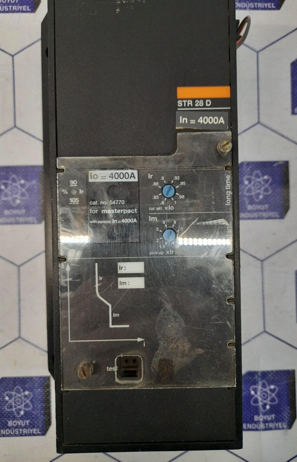 MERLIN GERIN STR 28D In=4000A ELECTRIC TRIP CONTROL CIRCUIT BREAKER 3L ...