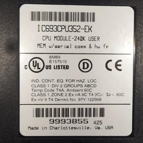 GE FANUC IC693CPU352-EK CPU MODULE-240K USER – Boyut-Endustriyel