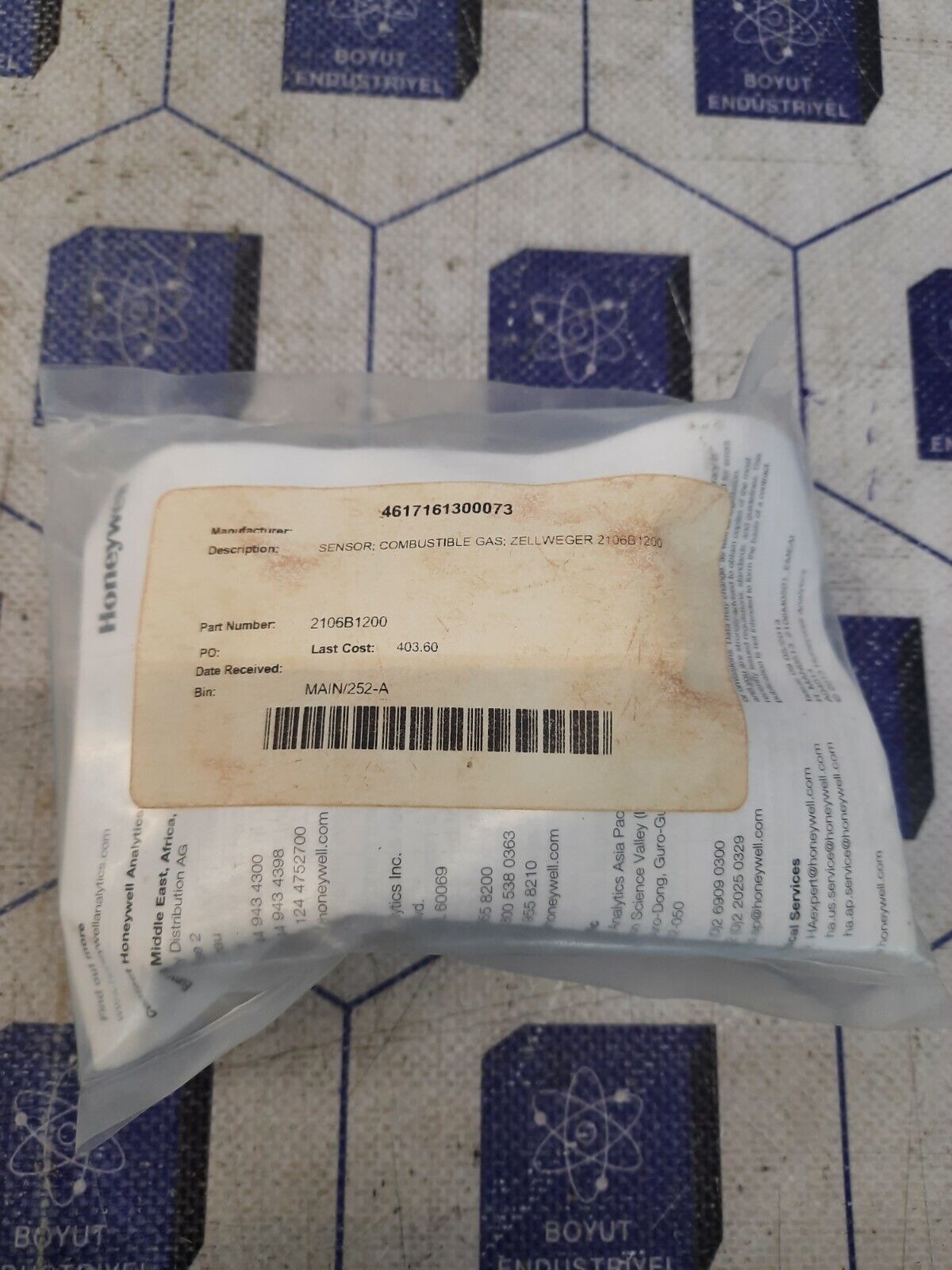 HONEYWELL 2106B1200 SENSEPOINT LEL COMBUSTIBLE GAS SENSOR – Boyut ...