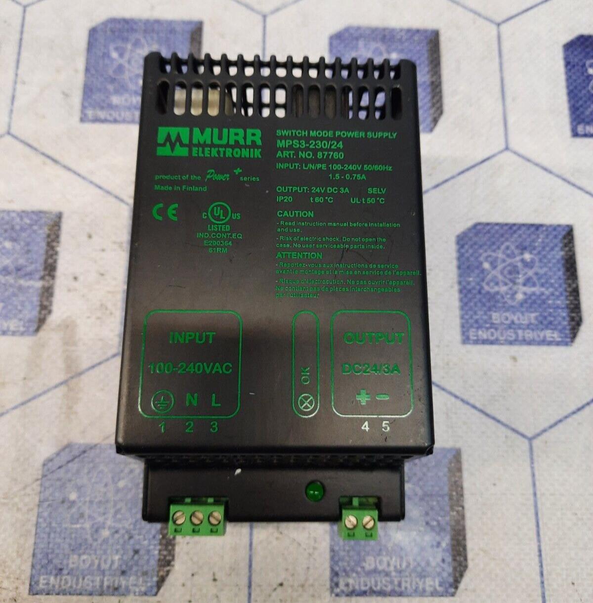 MURR ELECTRONICS MPS3-230/24 POWER SUPPLY – Boyut-Endustriyel