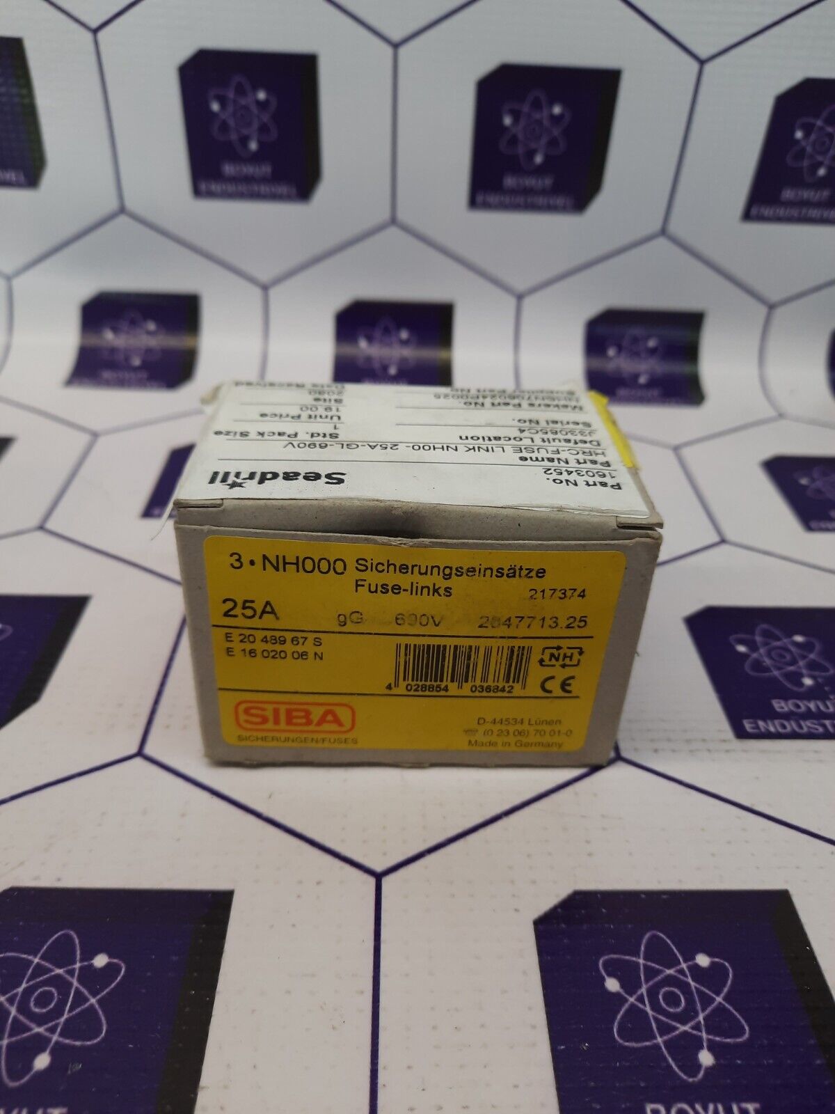 SIBA NH00 25A 120kA 690V Fuse Links – Boyut-Endustriyel