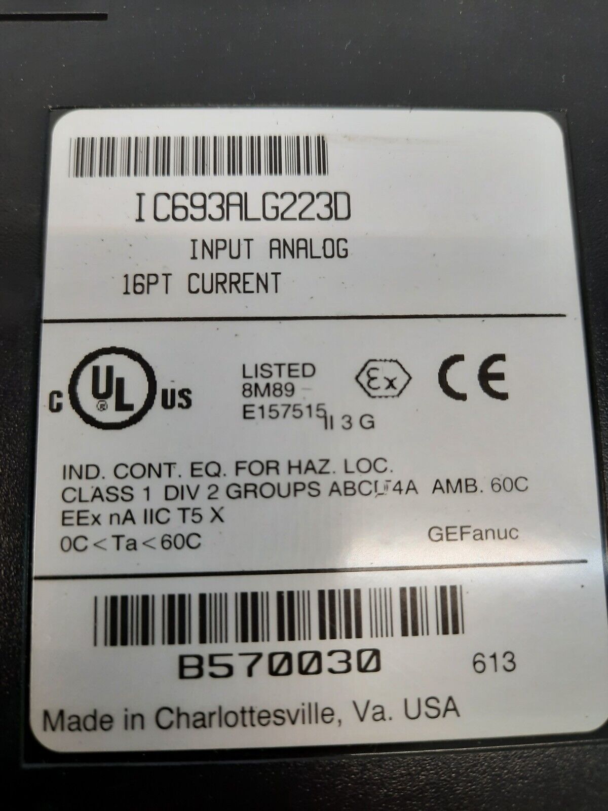 GE FANUC IC693ALG223D INPUT ANALOG MODULE – Boyut-Endustriyel