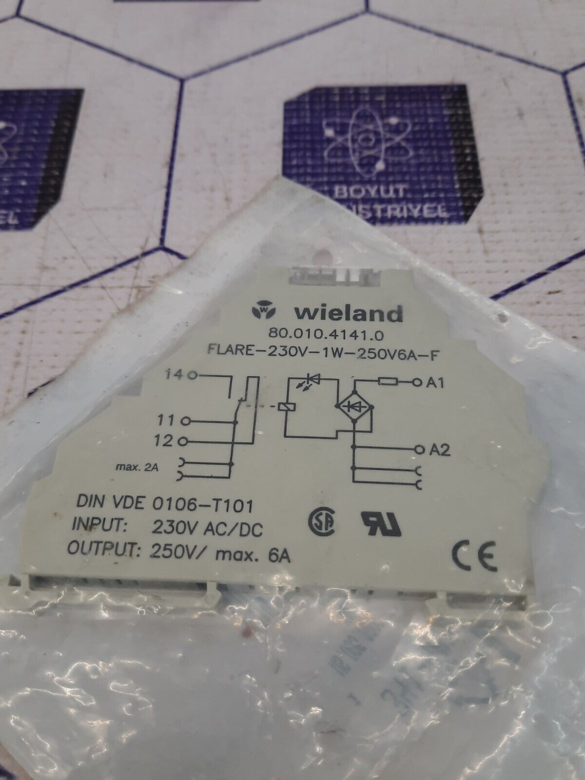WIELAND VDE 80.010.4141.0 Flare 230V-1W-250V6A-F MODULE – Boyut-Endustriyel